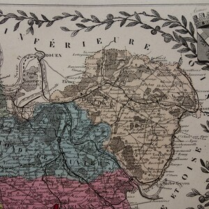 EURE Old Map of Eure Department France 1880 Original Antique - Etsy