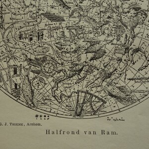 Old Astrology Print Antique Sky Map of Libra and Aries | Etsy