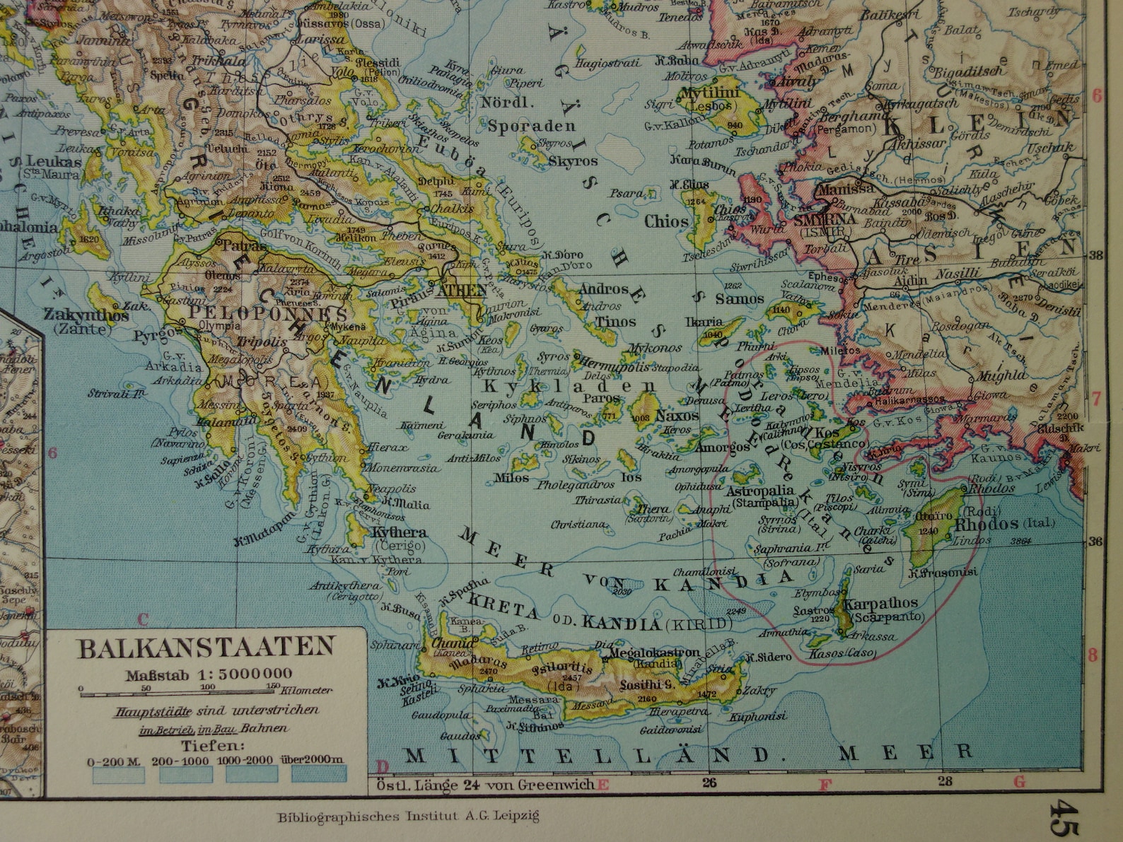 Old Map of the Balkans 1931 Antique Vintage Print About Greece - Etsy