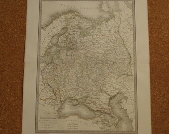 1864 Map of Russia Original Hand Colored Antique Map by - Etsy