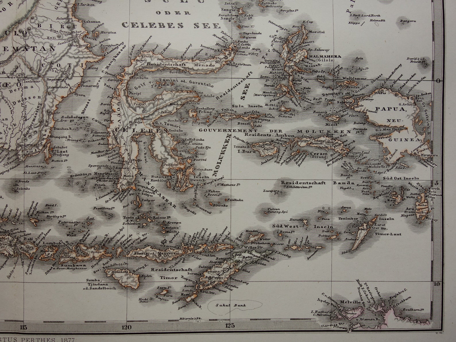 INDONESIA Old Map of Malay Archipelago LARGE Original 1877 | Etsy