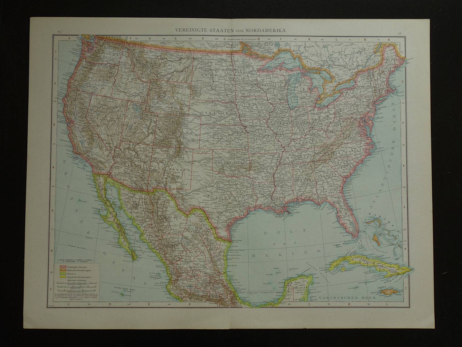 USA Old Map of the United States LARGE Original 1887 Antique - Etsy