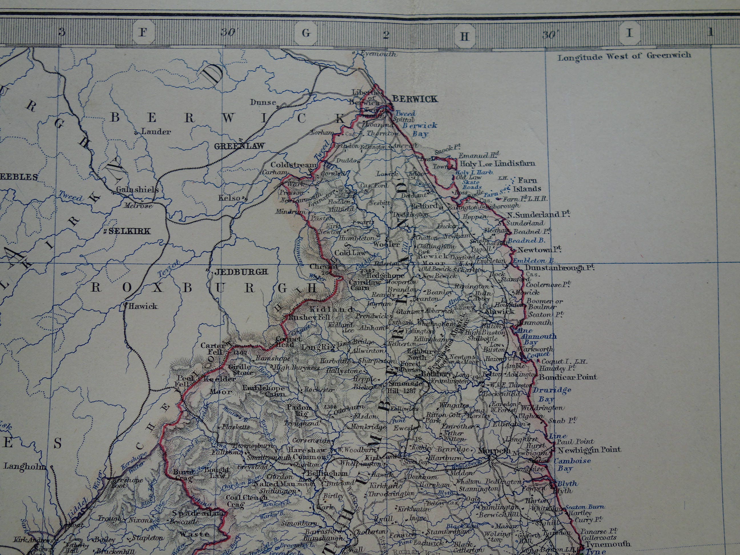 ENGLAND Large Old Map of Northern England 1878 Original - Etsy UK