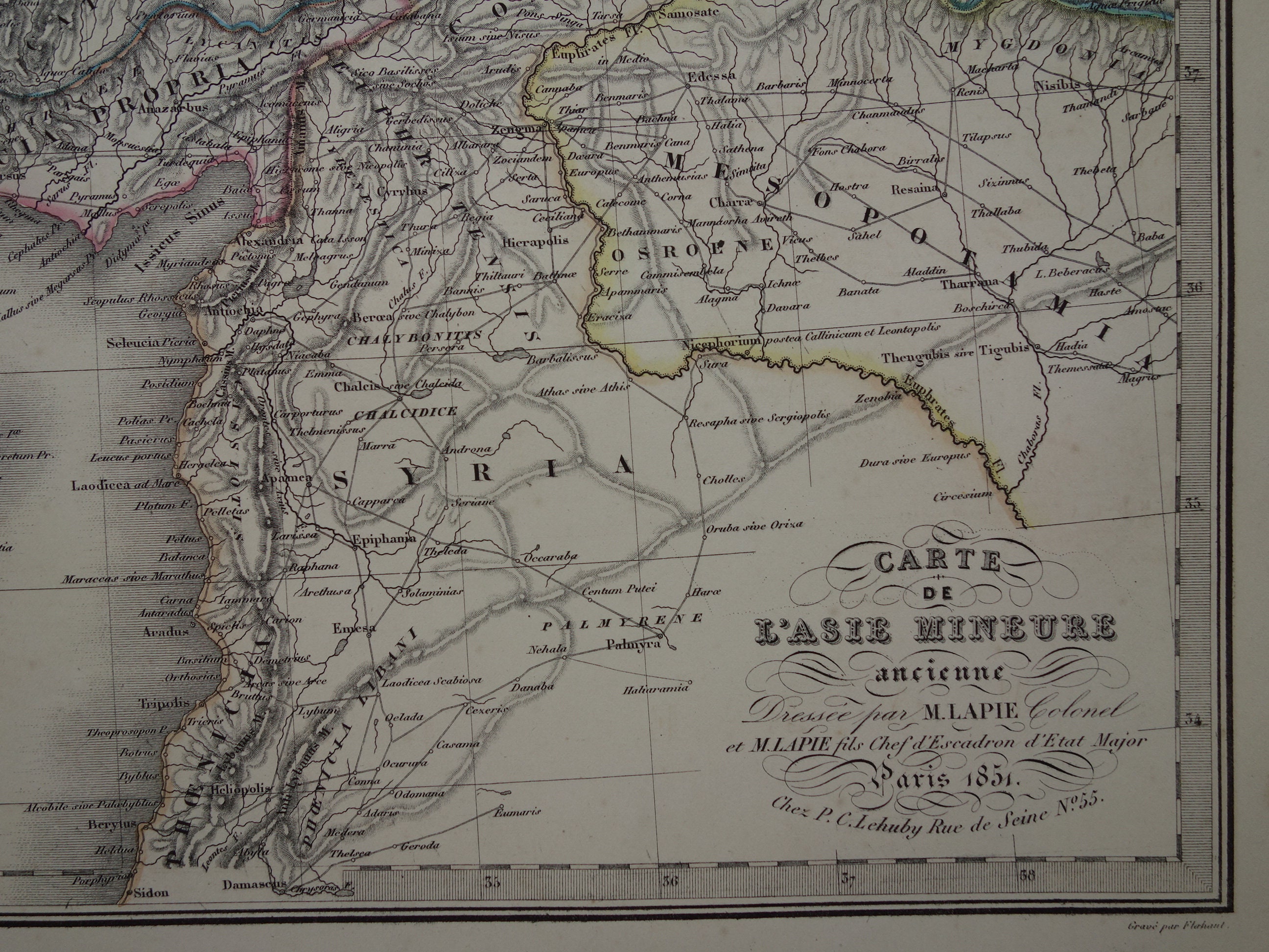 170+ Years Old Map of Asia Minor Turkey Original Antique Print ...