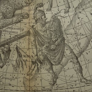 Old Star Chart Dutch Vintage Astrology Map of Lynx Auriga Giraffe ...