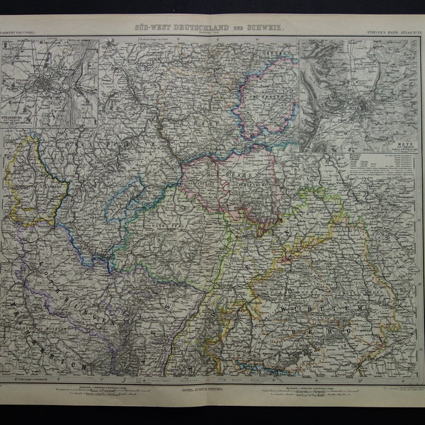 Antique Map of Karlsruhe - Etsy