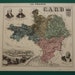 GARD Antique Map of Gard Department France 1882 Original Old Print ...