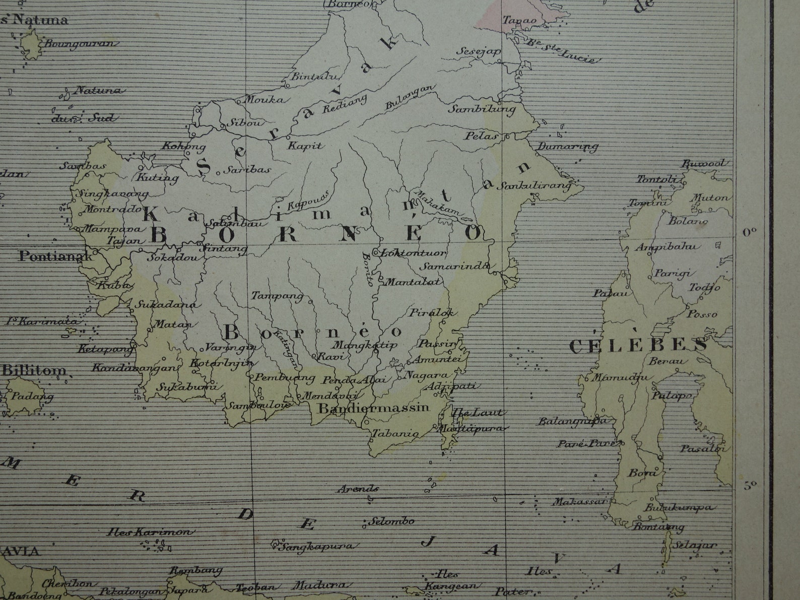 INDONESIA Old Map of Sunda Archipelago 1896 Antique - Etsy