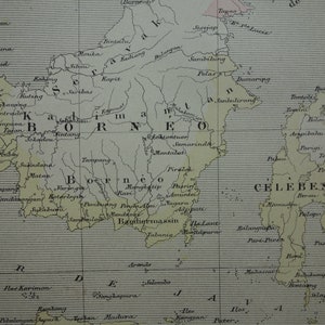 INDONESIA Old Map of Sunda Archipelago 1896 Antique - Etsy
