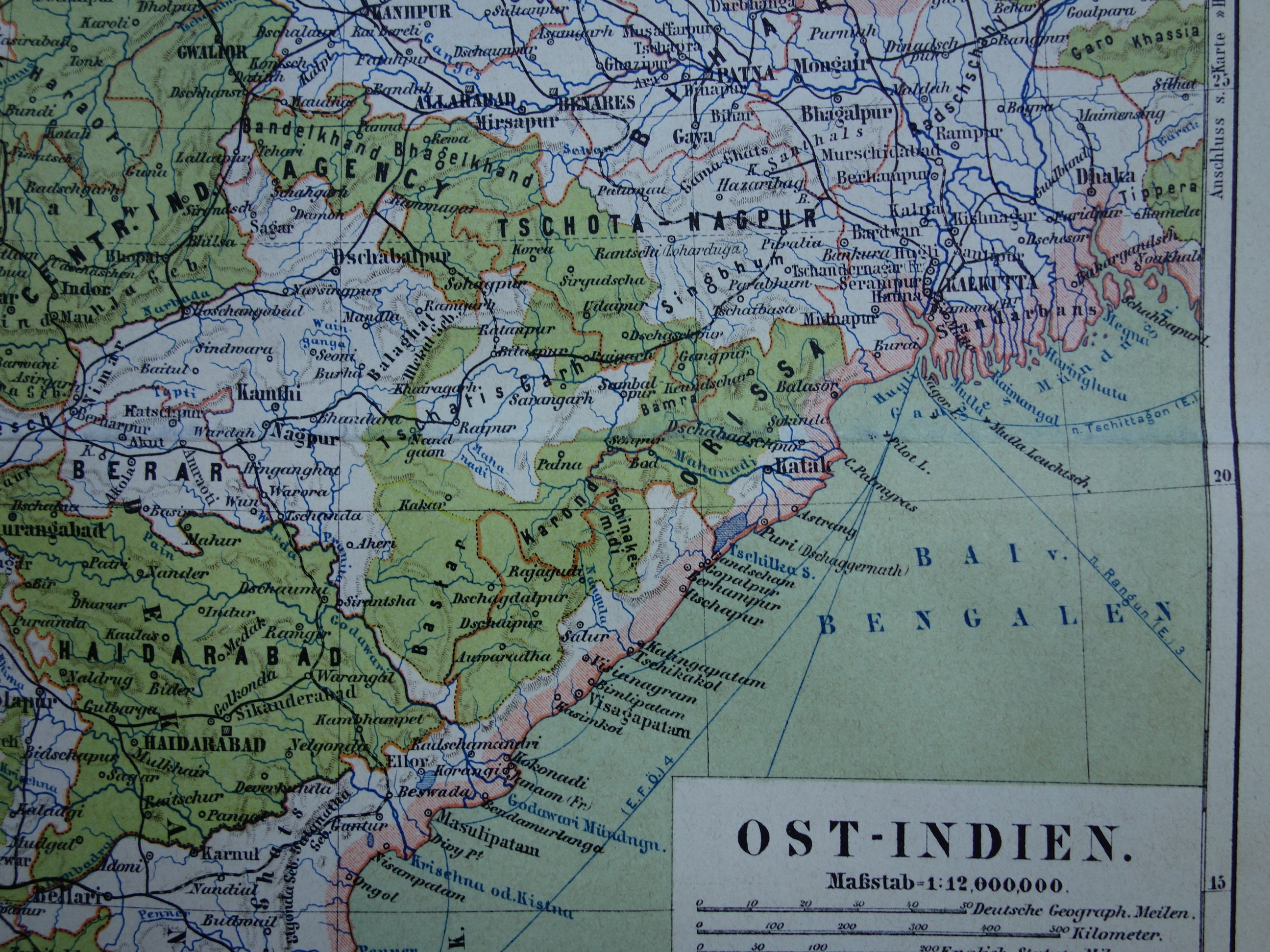 INDIA Old Map of India 1893 Detailed Antique Print Map India - Etsy UK