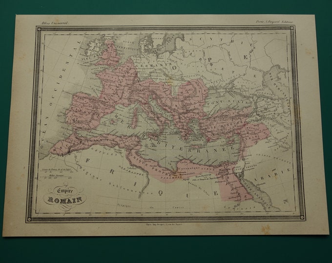 145 Years Old Map of the Roman Empire 1877 Original Antique Print of ...
