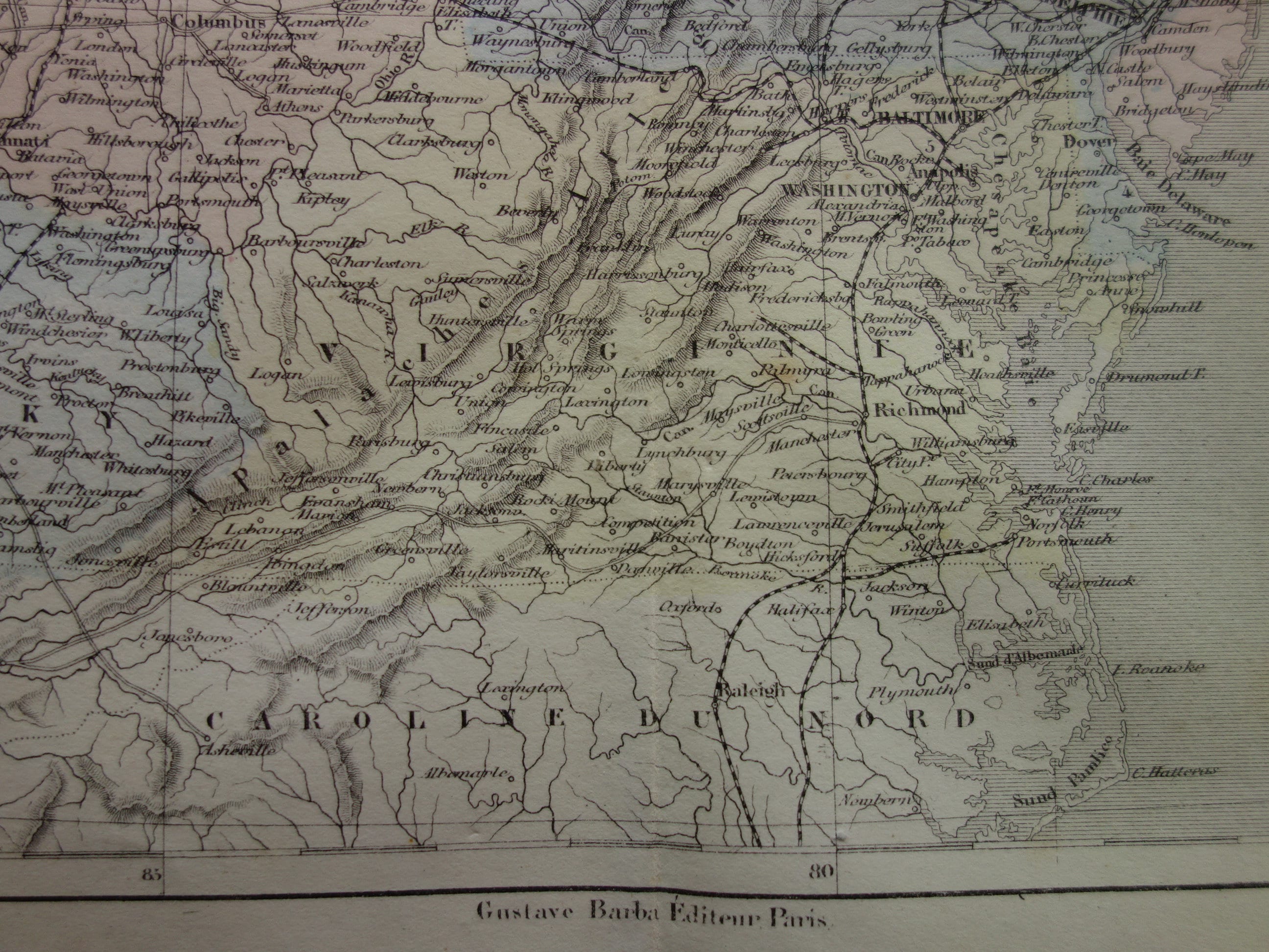 USA alte Karte von USA 1858 original antike Hand farbigen | Etsy