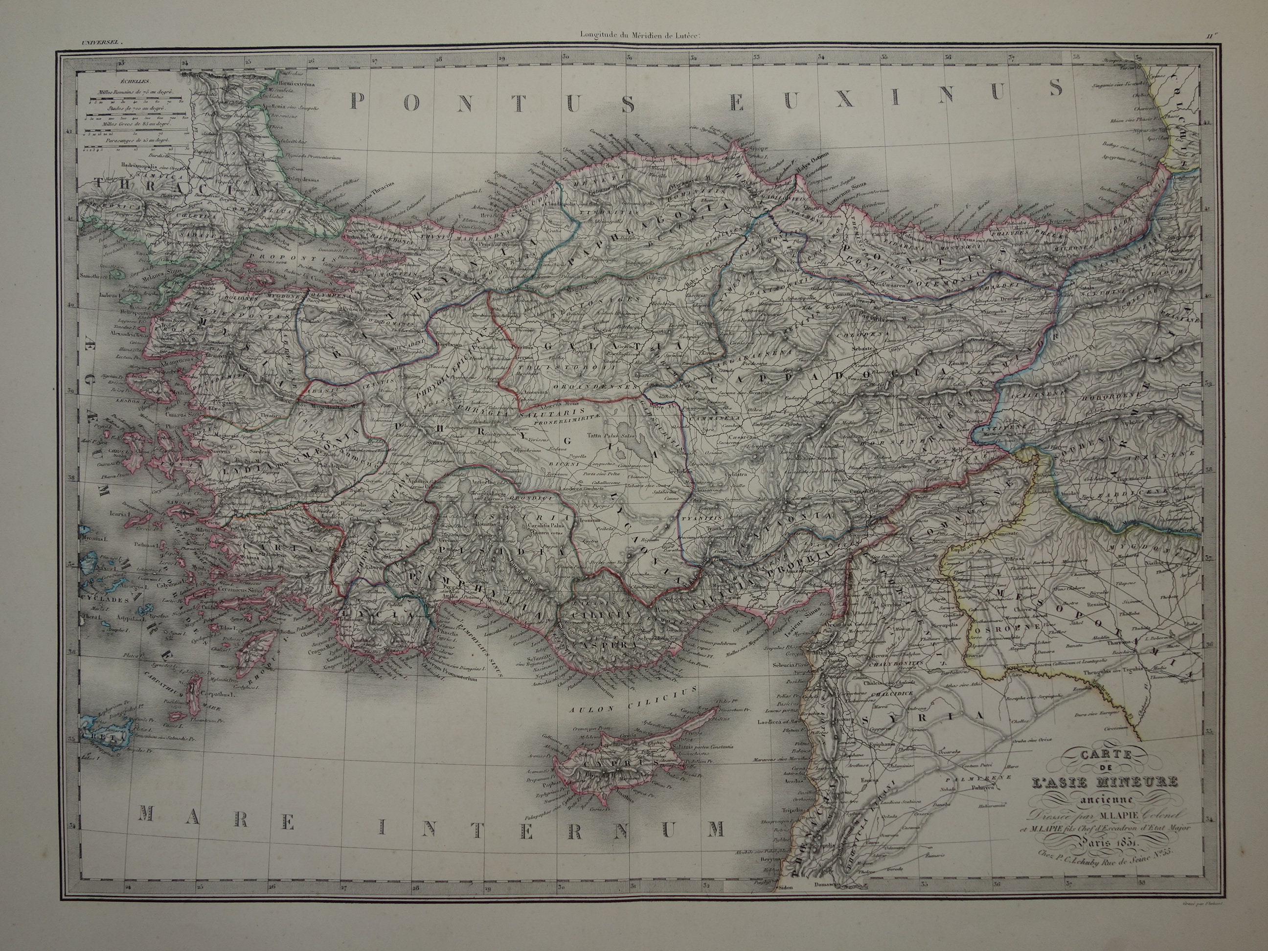 170+ Years Old Map of Asia Minor Turkey Original Antique Print ...