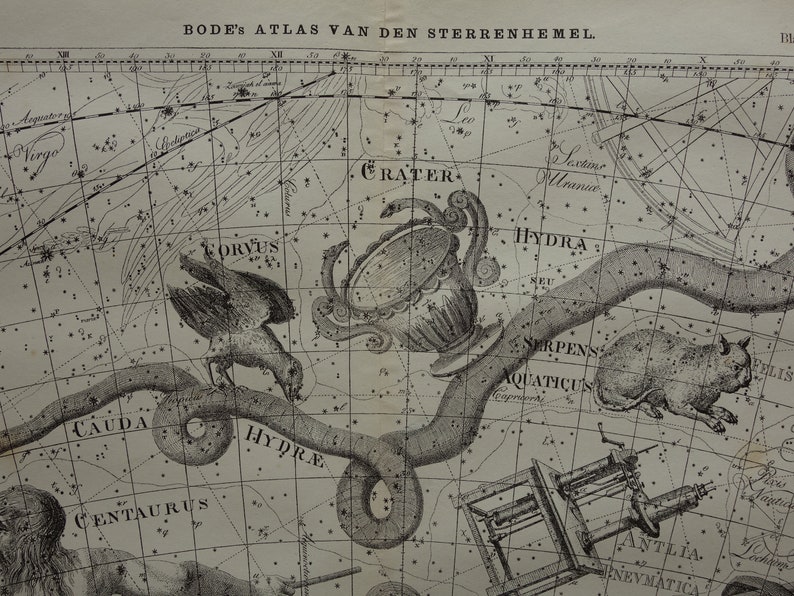 ASTRONOMY Old Star Chart Dutch Vintage Astronomy Print of - Etsy