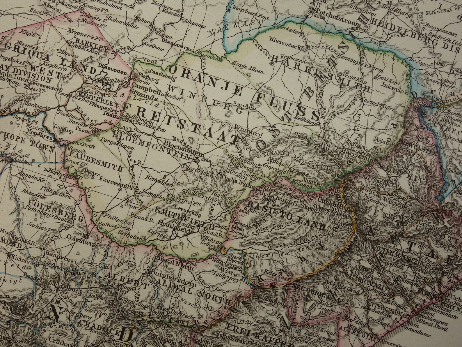 SOUTH AFRICA Map of Transvaal Republic LARGE 1877 Antique - Etsy