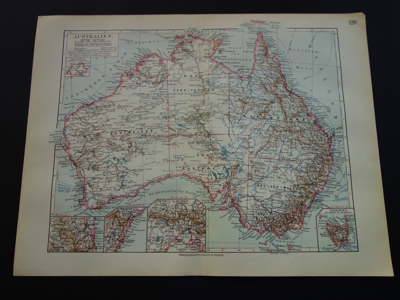 AUSTRALIA Old Map 1913 Very Detailed Antique Map of Australia - Etsy