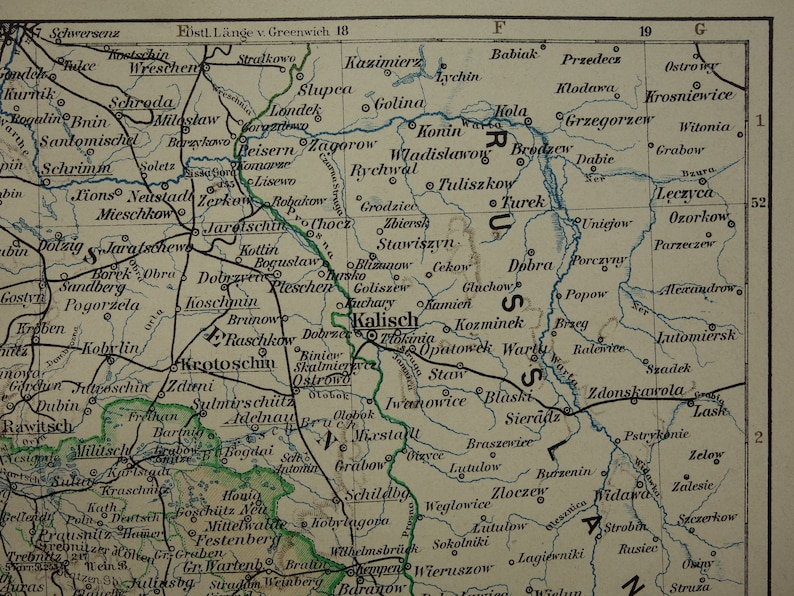 GERMANY Old Map of Germany 1905 Original Vintage Poster About - Etsy