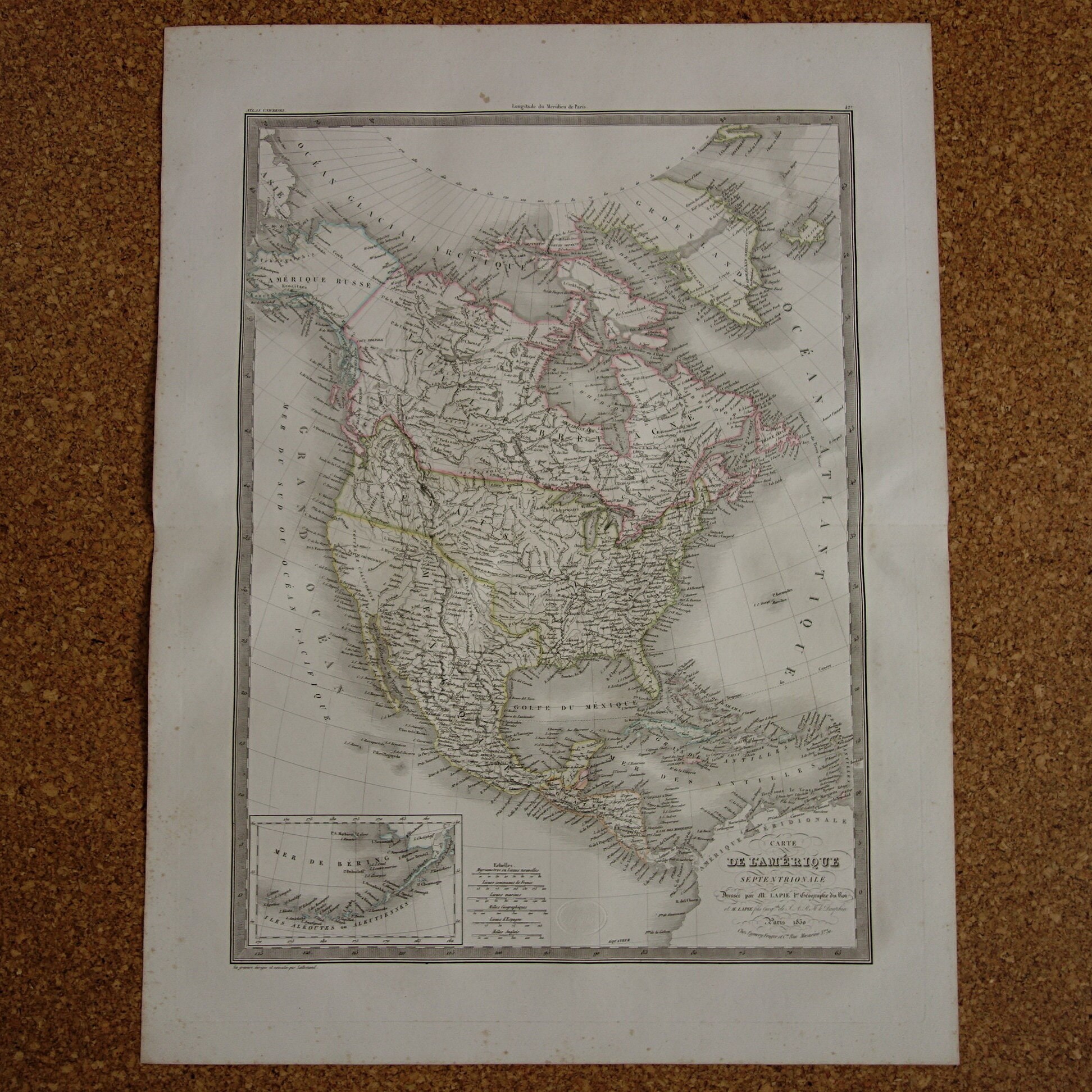 1830 NORTH AMERICA Map LARGE Original Antique Poster Map of the Usa ...