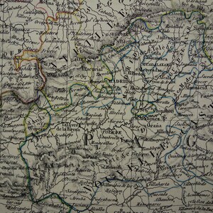 Old SPAIN Map LARGE 1851 Original Antique Poster of Spain and Portugal ...