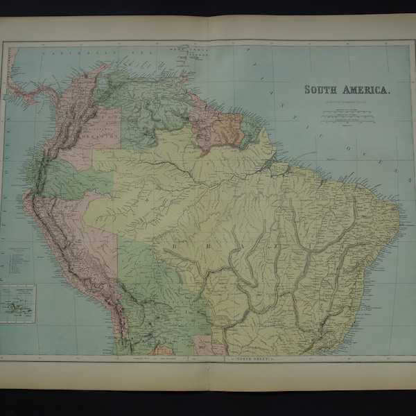 Large Ancient Map Ecuador - Etsy