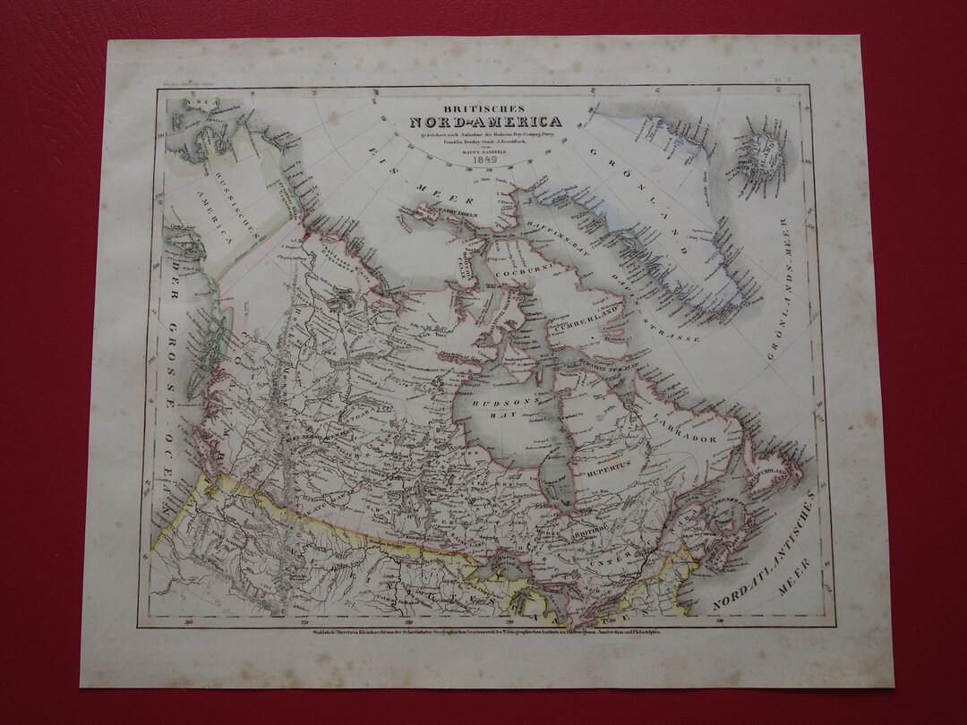 CANADA Old Map of British North America 1849 Original Antique Print ...
