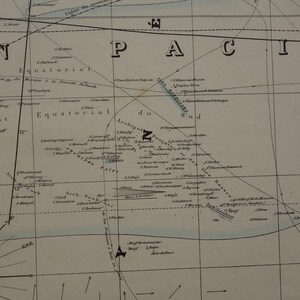 Antique OCEANIA Map LARGE 145+ Years Old Print of Polynesia Australia ...