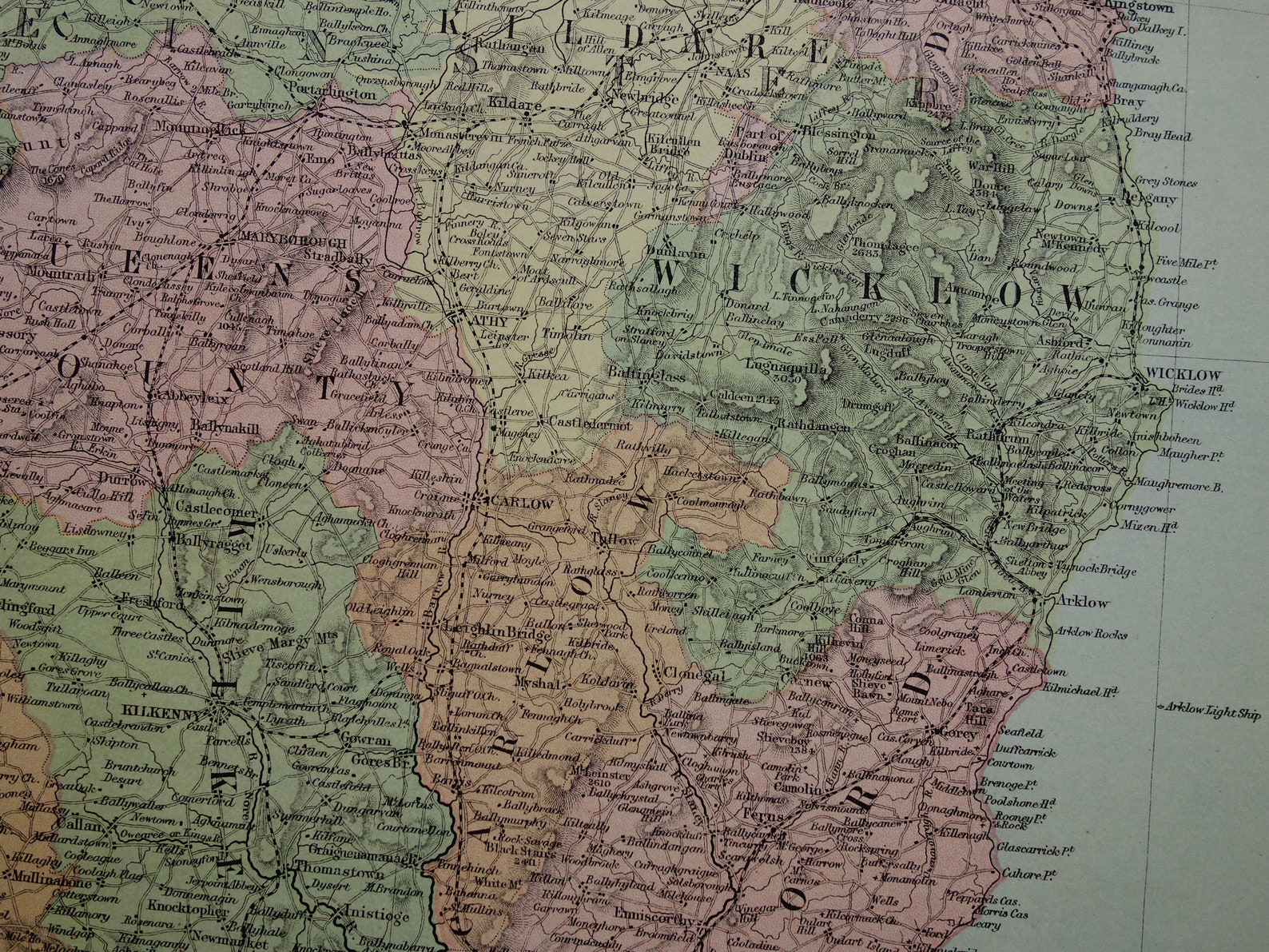 IRELAND Antique Map LARGE Original Old Poster of Southern | Etsy