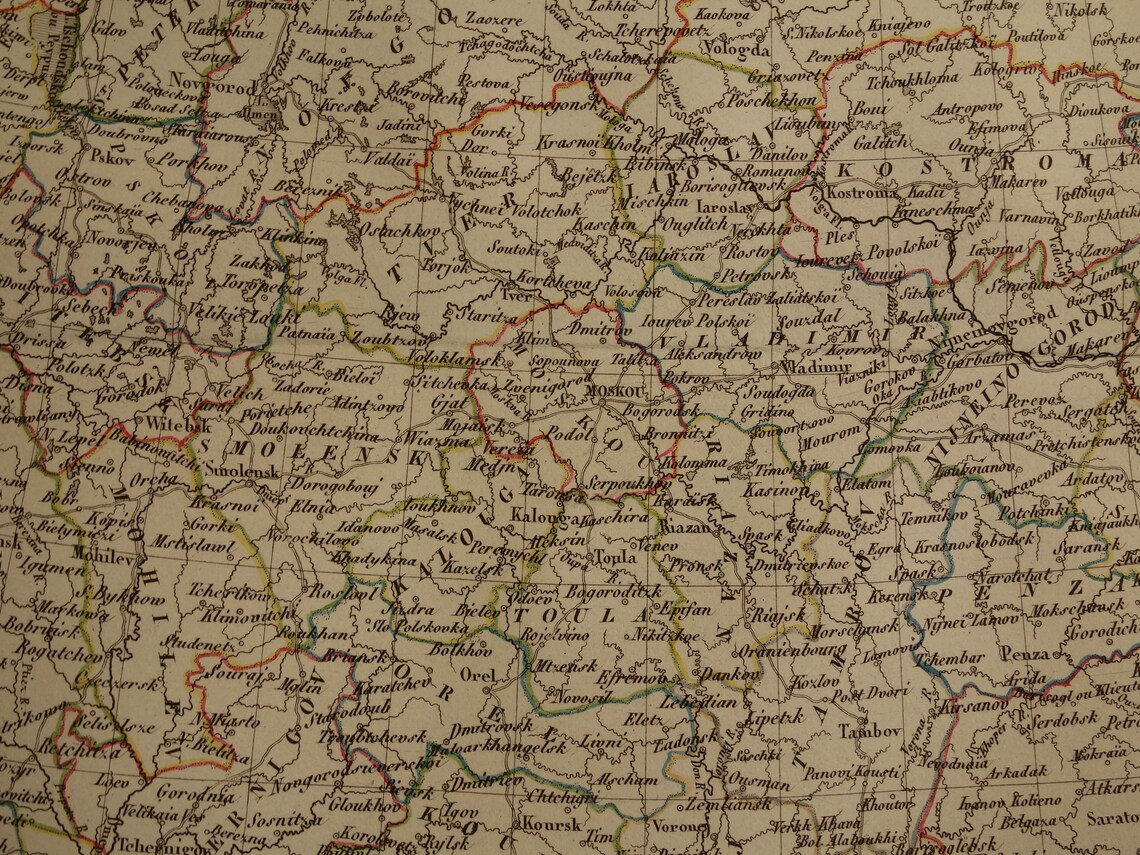 Old Map of RUSSIA in 1830 Original Antique Print of the European ...