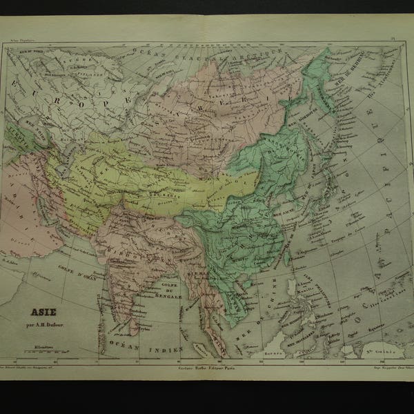 Physical Map of Asia - Etsy
