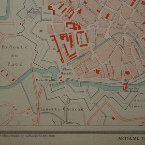 1879 METZ Old Map of Metz France - Lovely Original Antique City Plan ...