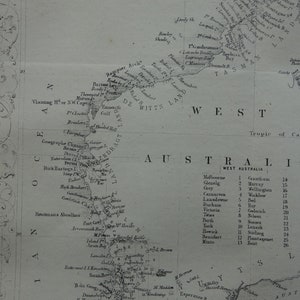 AUSTRALIA Old Map - Original Antique John Rapkin Map of Australia ...
