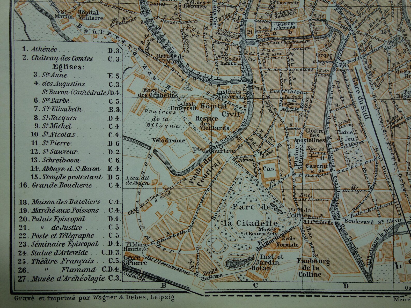 Antique Map of Ghent 1910 Original 110+ Years Old City Plan Gent Gand ...