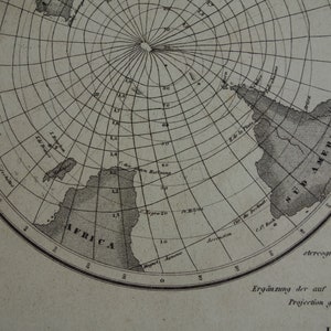 EARTH'S MAGNETIC FIELD Antique World Map Original 170+ Years Old ...