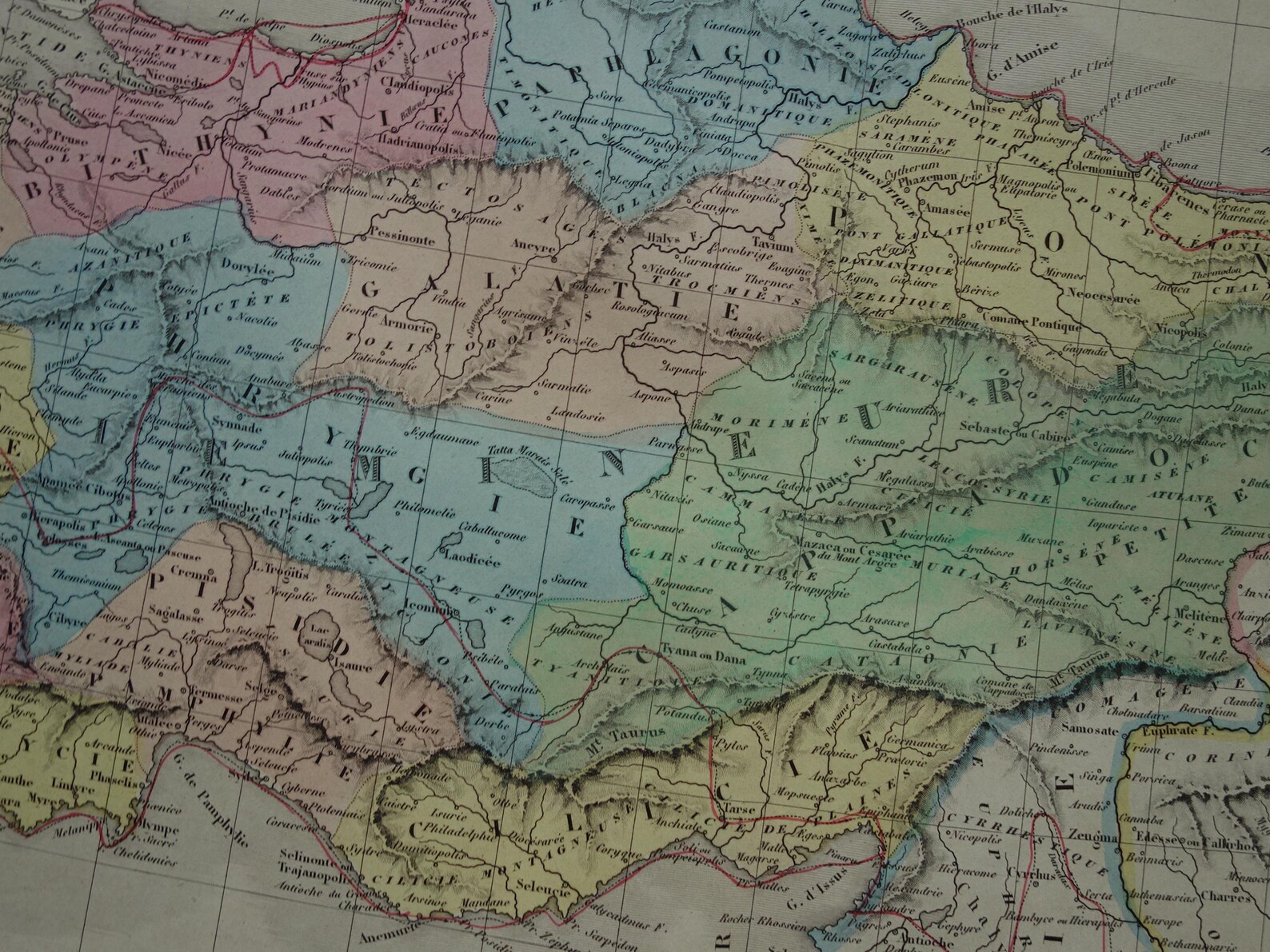 Old Map of Asia Minor 1859 Original Antique History Poster of Middle ...