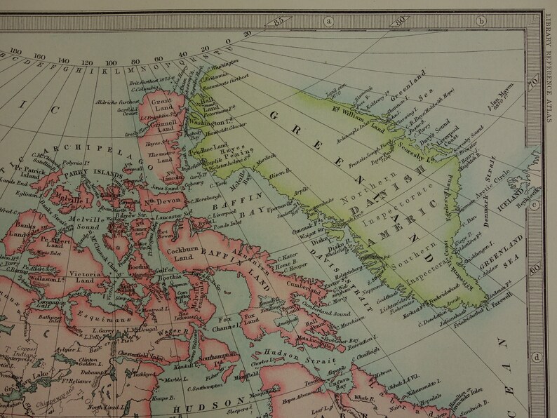 NORTH AMERICA Map LARGE 1890 Original Antique English Print of | Etsy