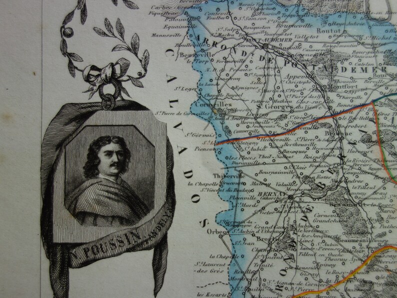 EURE Old Map of Eure Department France 1851 Original Antique - Etsy