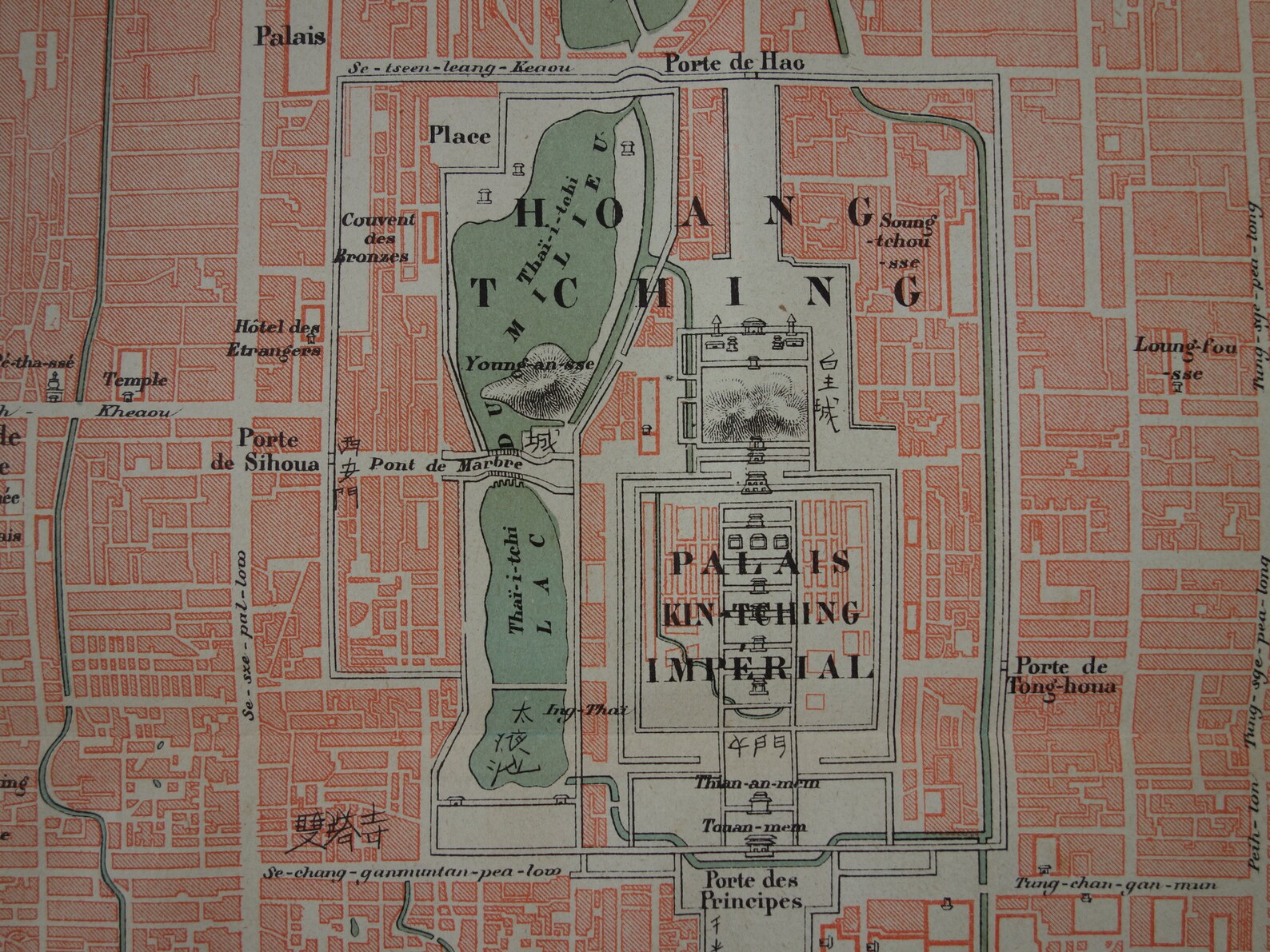 Old BEIJING Map Large 1896 Old City Plan of Beijing - Etsy