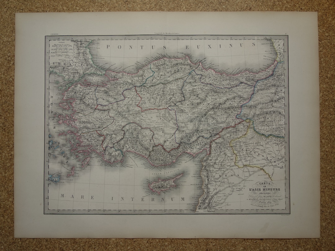 170+ Years Old Map of Asia Minor Turkey Original Antique Print ...