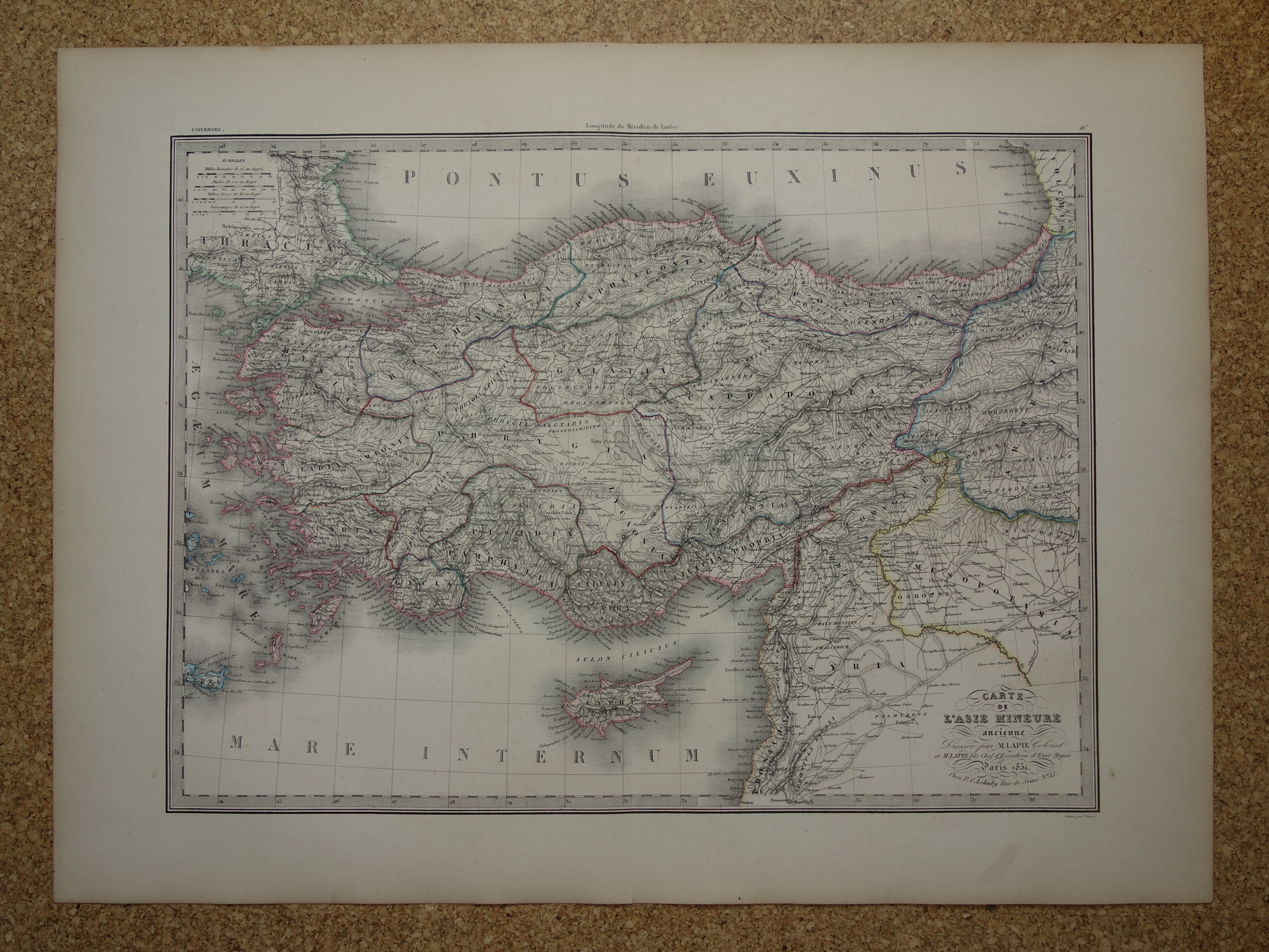 170+ Years Old Map of Asia Minor Turkey Original Antique Print ...