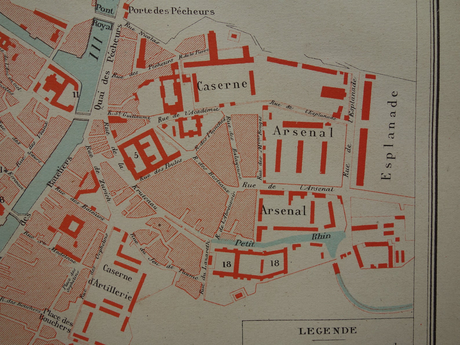 Strasbourg Old Map of Straßburg Original 1879 Antique Print | Etsy