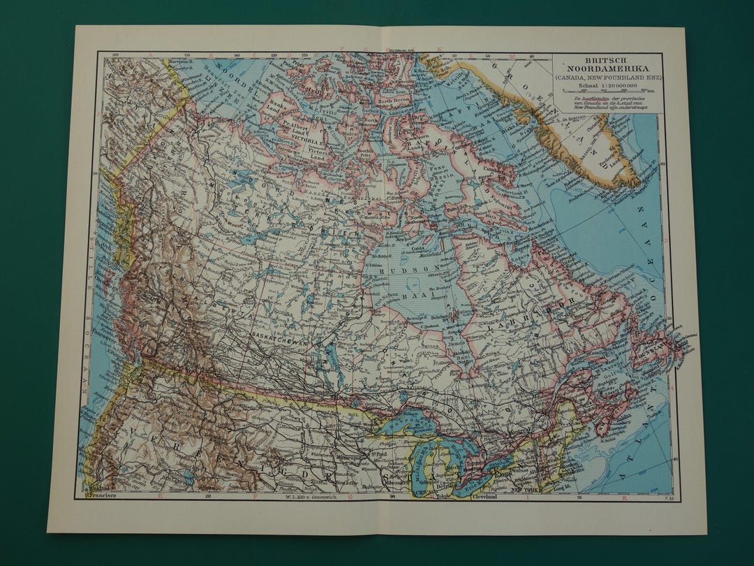 Old Map of Canada / Original 1933 Vintage Canada Map / Detailed Maps ...