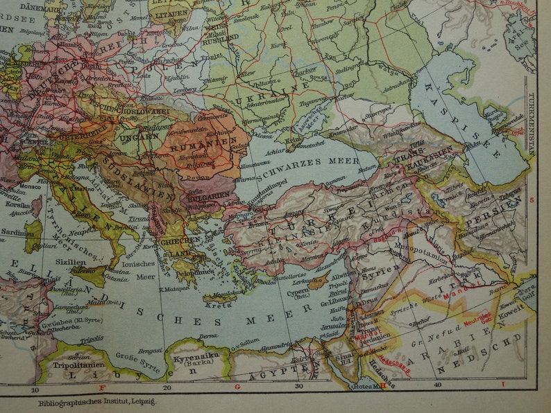 EUROPE Old Map of Europe 1928 Original Vintage Political Map of Europe ...