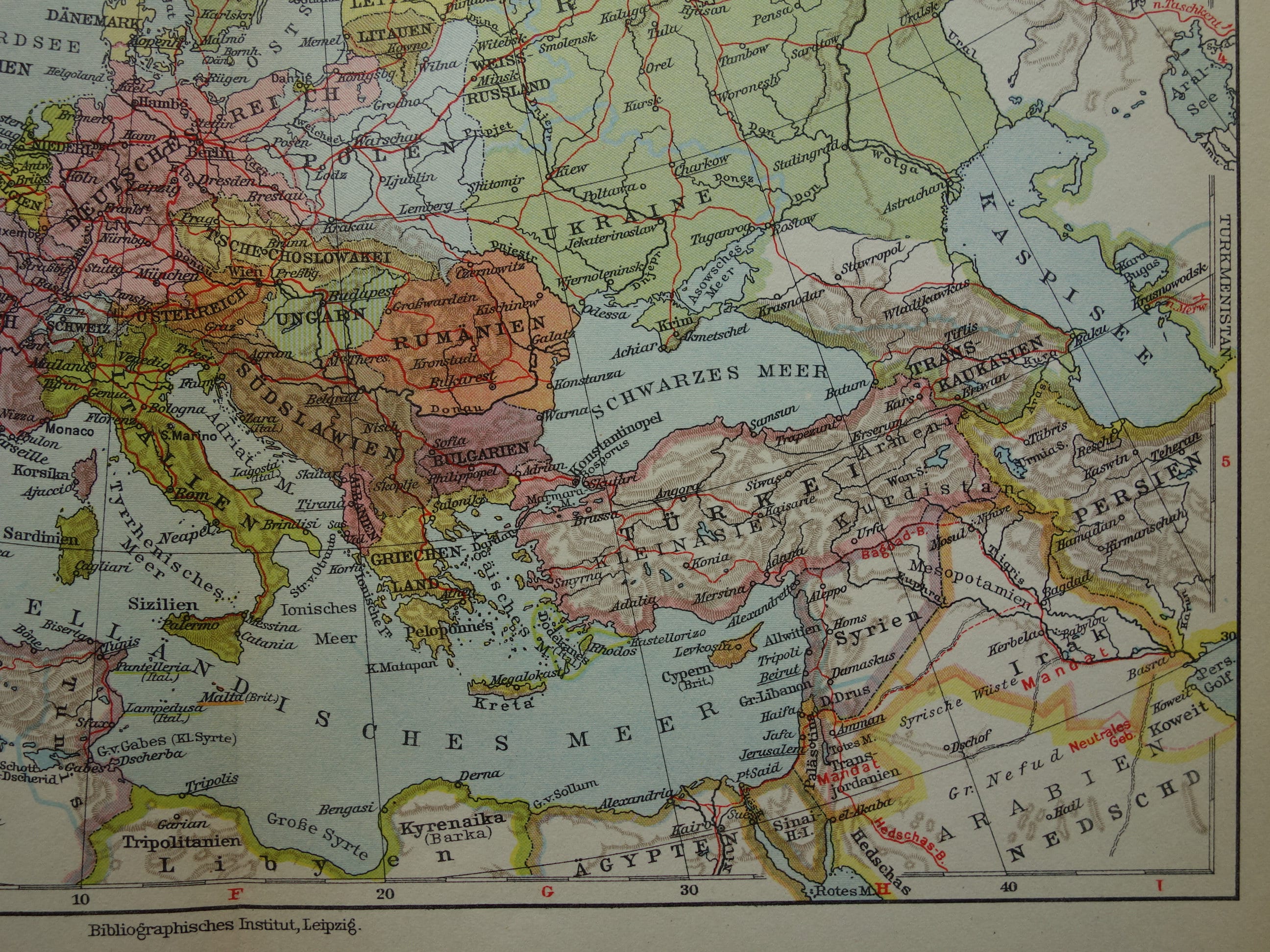 EUROPE Old Map of Europe 1928 Original Vintage Political Map of Europe ...