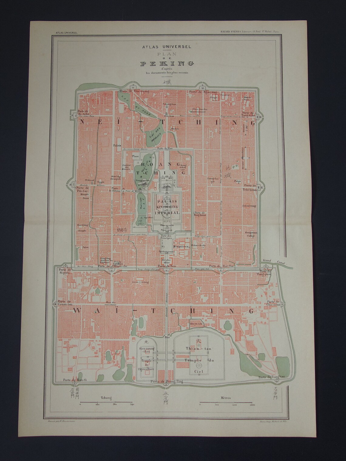 Old BEIJING Map Large 1896 Old City Plan of Beijing - Etsy