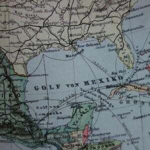 Old Map of NORTH AMERICA Original 1905 Antique US Canada Mexico Map ...