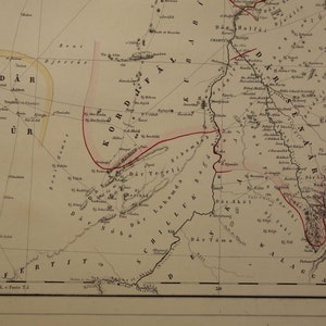 EGYPT Large Old Map of Egypt Original Antique Poster/print From Year ...