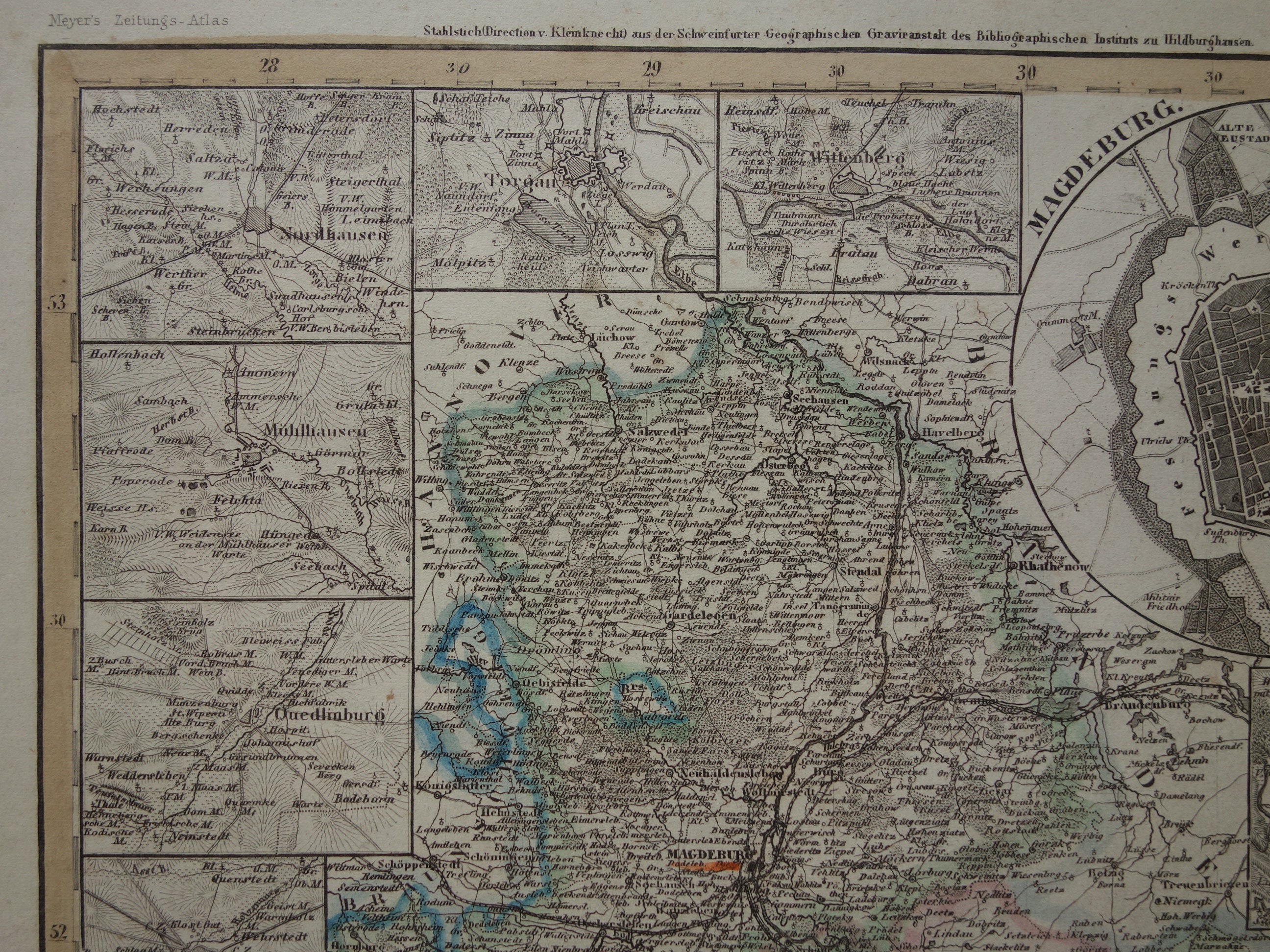SAXONY Old Map of Sachsen Germany 1849 Original Antique Print of ...