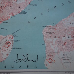 ISTANBUL Antique Map of Istanbul Large 1877 Original Old City Plan ...
