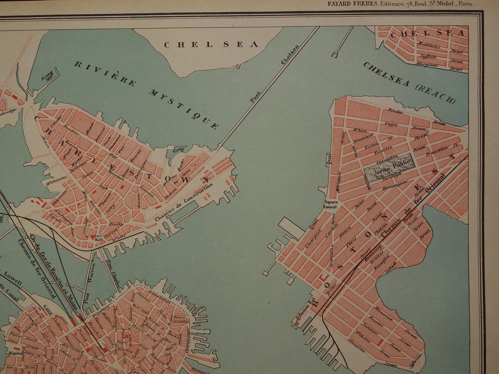 BOSTON Old Map of Boston 1877 Large Original Antique City Plan Print ...