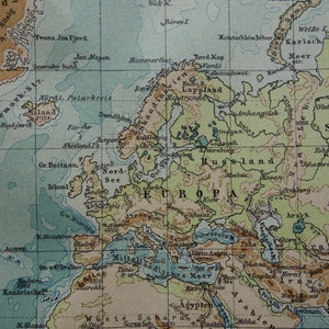 1905 Antique Mercator Worldmap Old World Map of Heights | Etsy
